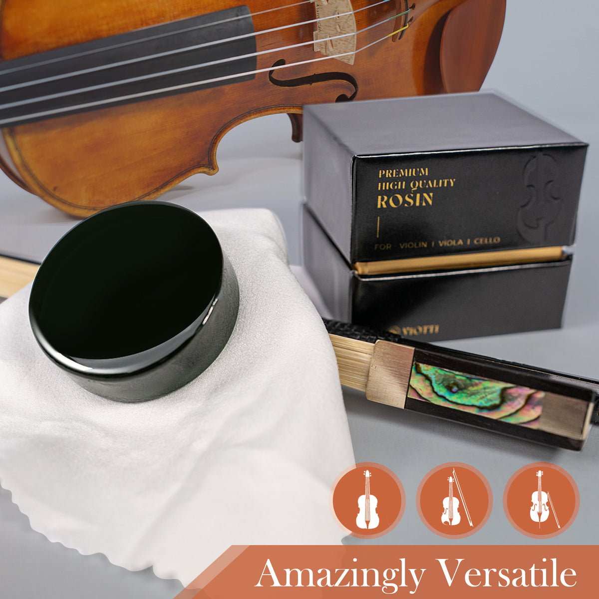 Viotti Dark Olive Rosin for Violin, Viola & Cello | Soft & Smooth Rosi ...